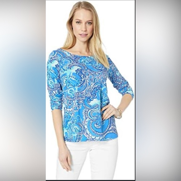 Lilly Pulitzer | Tops | Lilly Pulitzer Tristan Coastal Blue Legga Sea S ...
